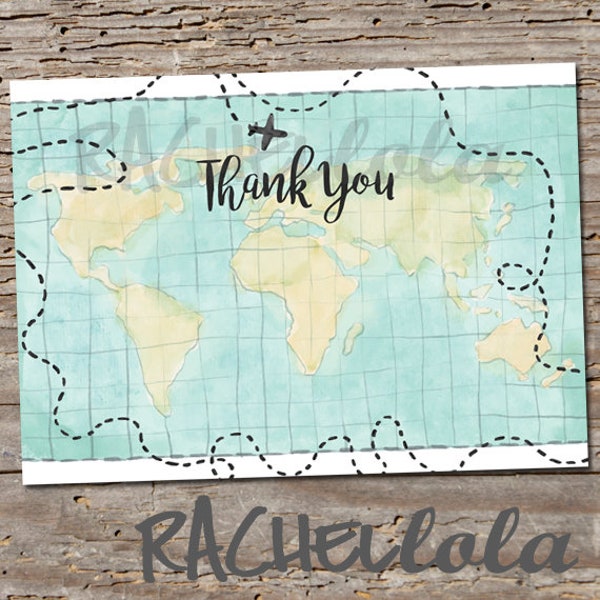 World Map Thank You - Etsy