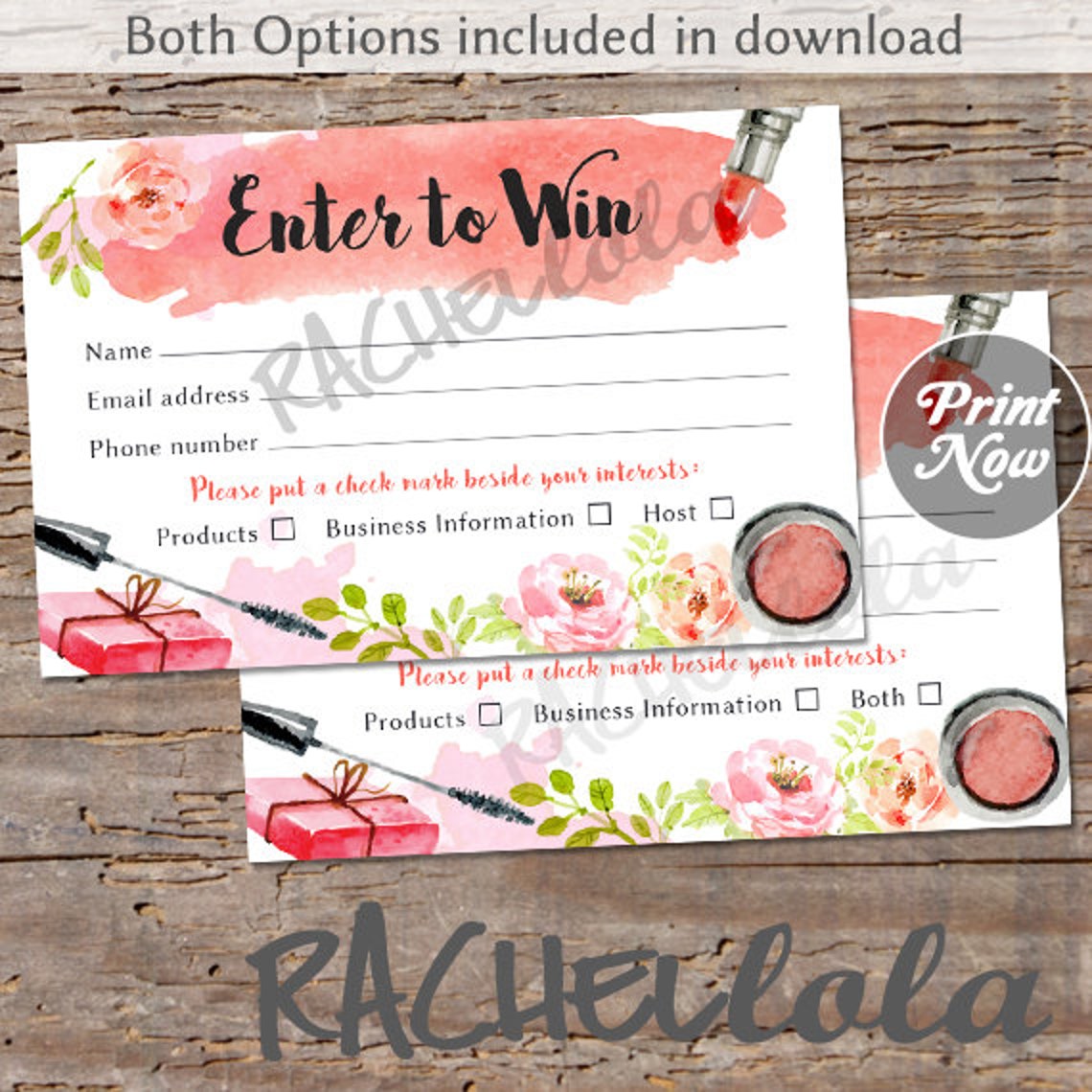 Printable Raffle Ticket, Door Prize Entry Form Template, Enter to Win ...