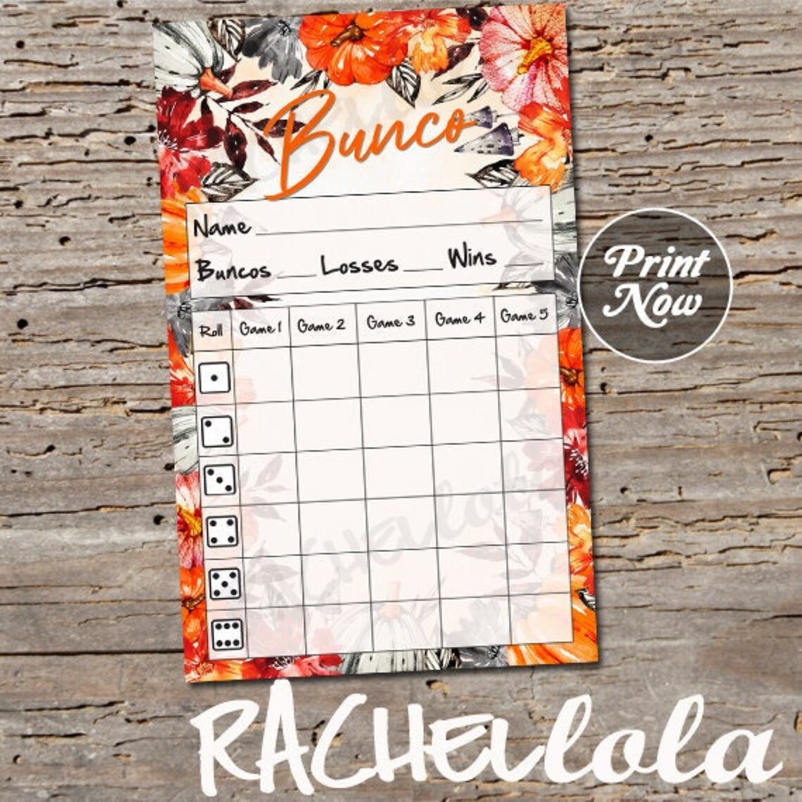 Fall Bunco Score Card Halloween Score Sheet Thanksgiving - Etsy