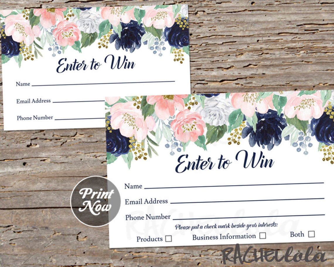 Raffle Ticket Template Spring Printable Enter to Win - Etsy