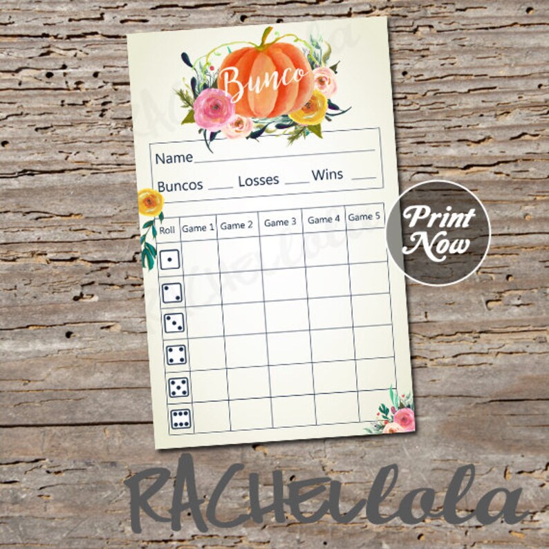 Floral Pumpkin Bunco Score Card Fall Halloween Score Sheet Etsy Floral Pumpkin Bunco Score Card Fall Halloween Score Sheet Etsy