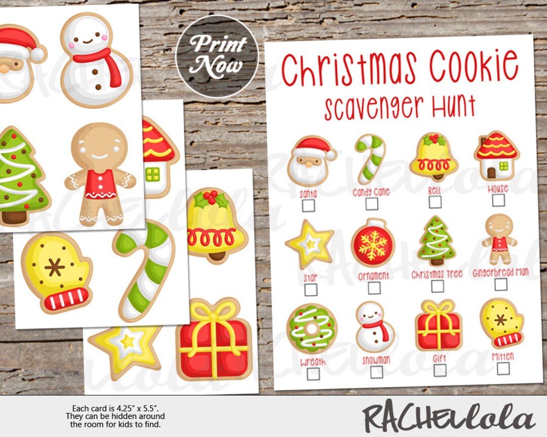 Printable Christmas Scavenger Hunt, Party Game Activity, Kids Family ...