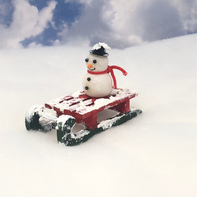 Snowman Wooden Sled - Etsy