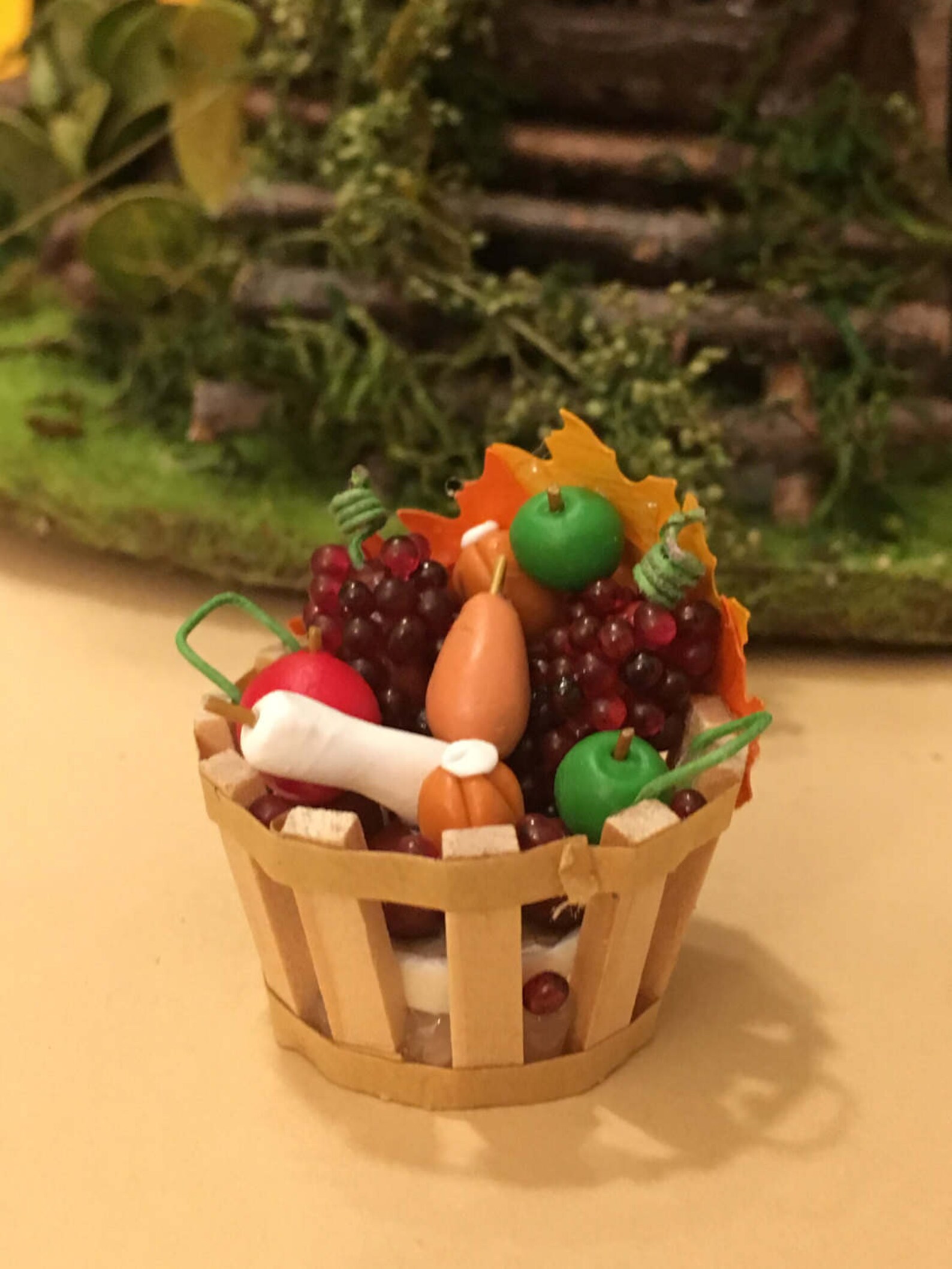 Fairy Garden Miniature Fruit Basket Miniature Thanksgiving | Etsy
