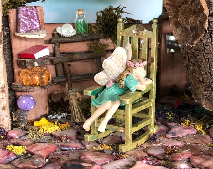 Miniature Fairy in a Rocking Chair, Fairy Garden Accessories - Etsy