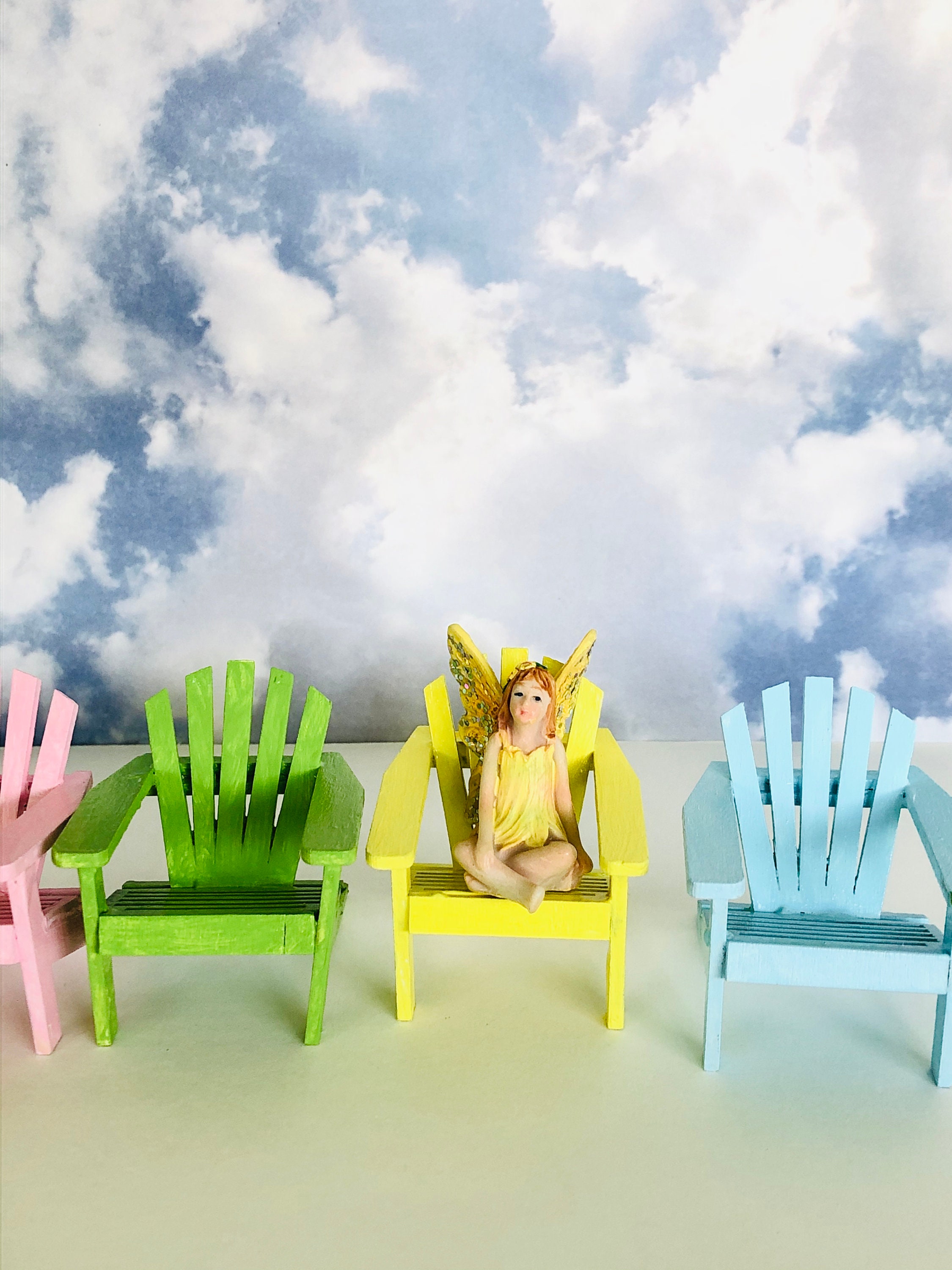 One Miniature Adirondack Chair Coastal Seating Fairy | Etsy