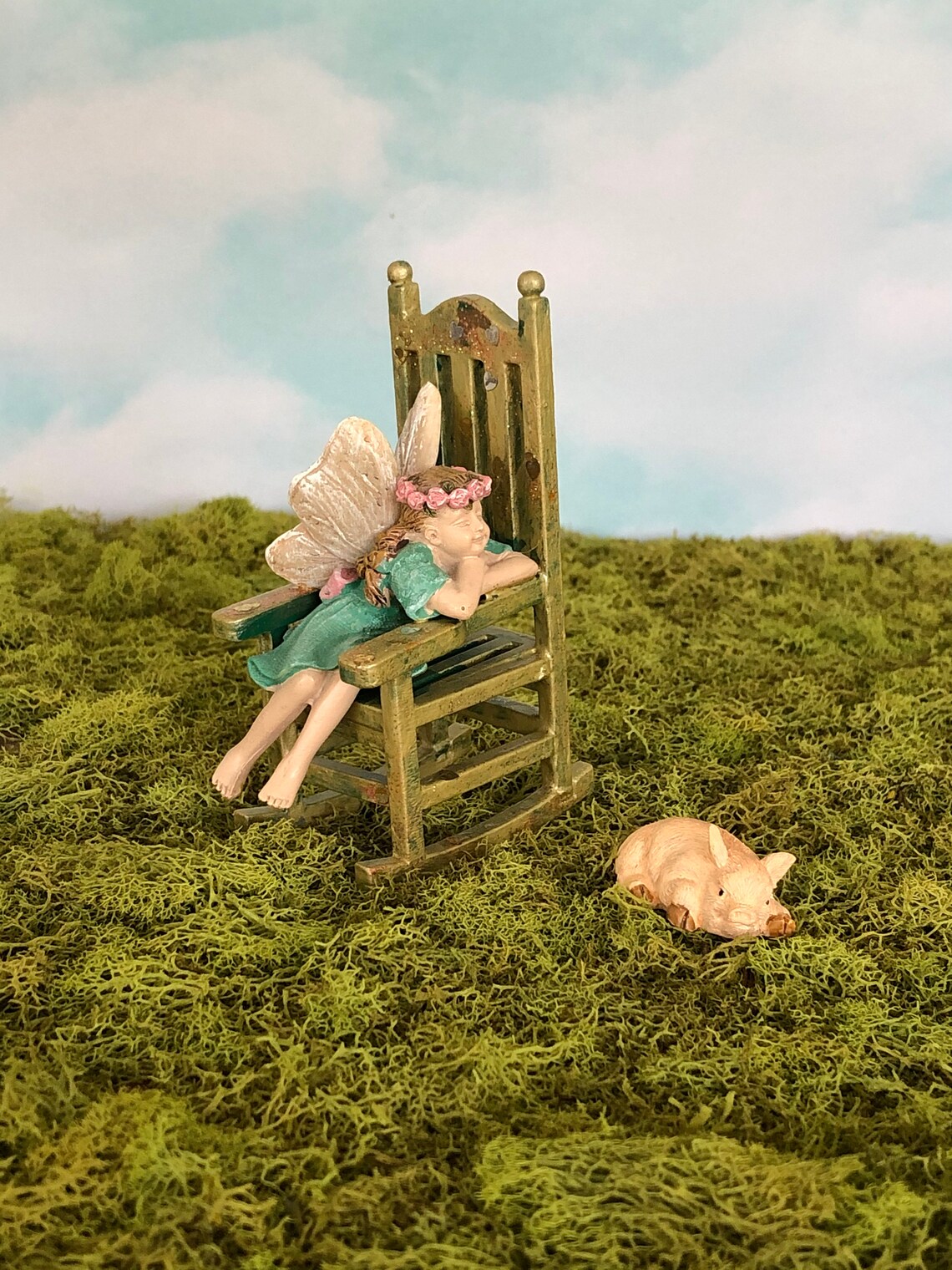 Miniature Fairy in a Rocking Chair Fairy Garden Accessories | Etsy