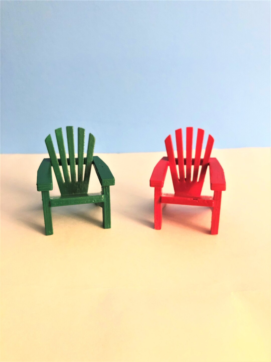 Miniature Adirondack Chair in Red, Green, Fairy Garden Accessories ...