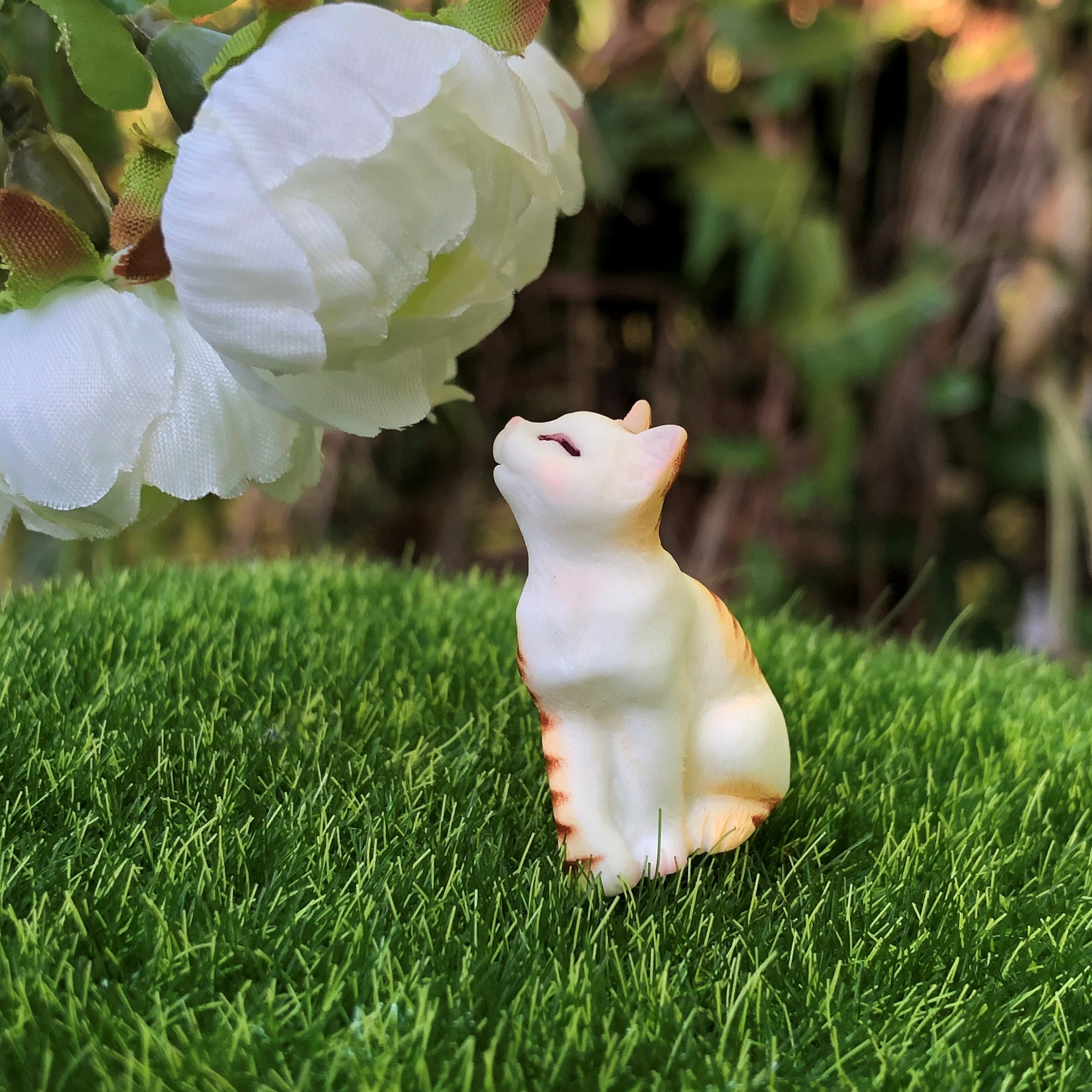 Adorable Miniature Tabby Cat Figurine Fairy Garden or | Etsy