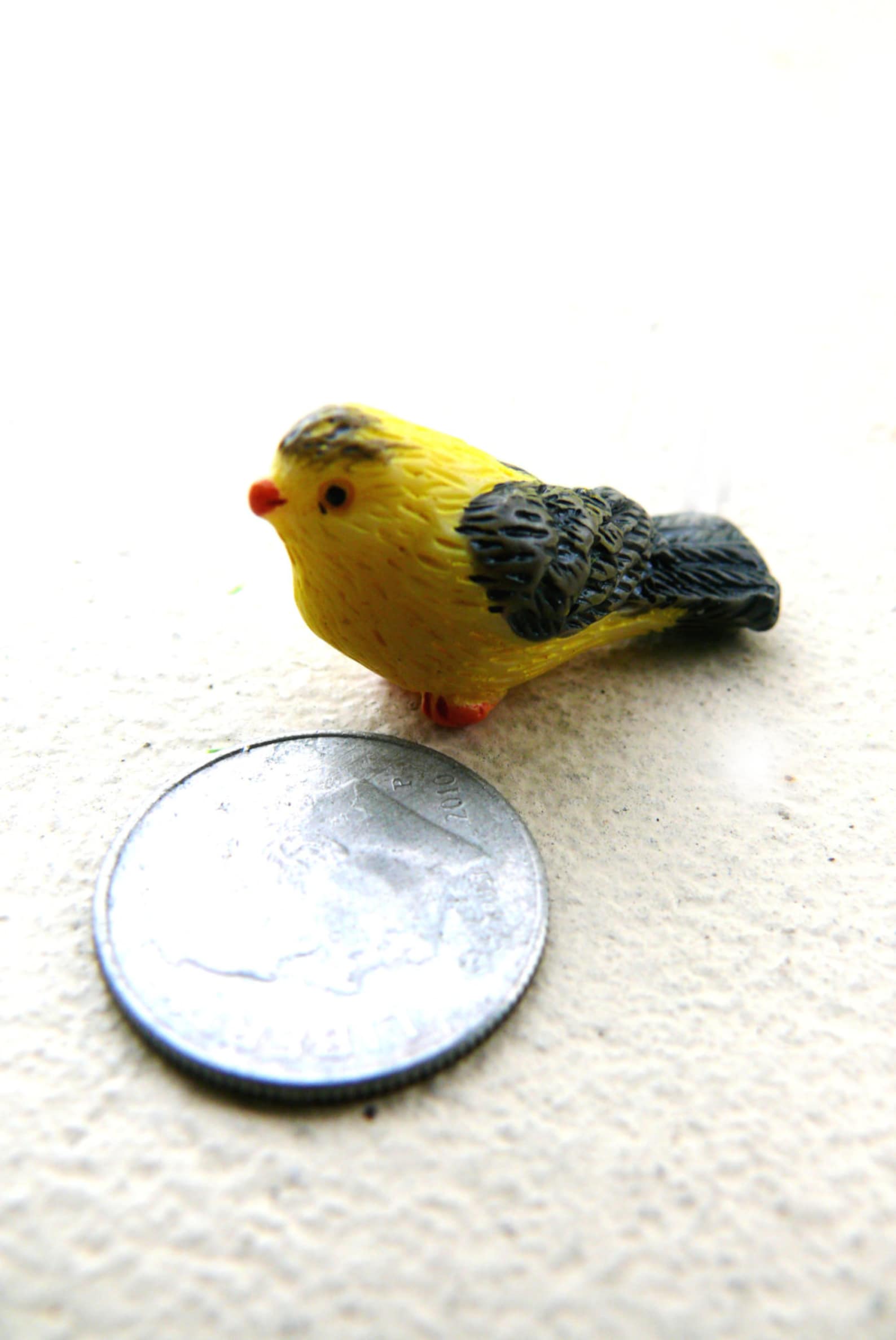 Miniature Yellow Bird Little Yellow and Black Bird Minatures - Etsy