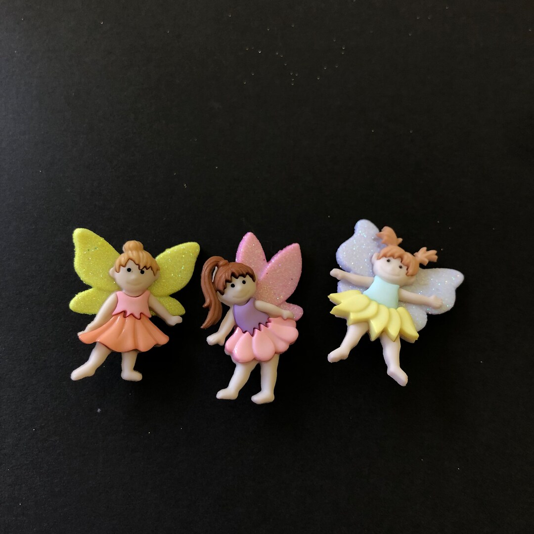 Three Ballerina Fairy Buttons, Fairy Accessories, Buttons for Children ...
