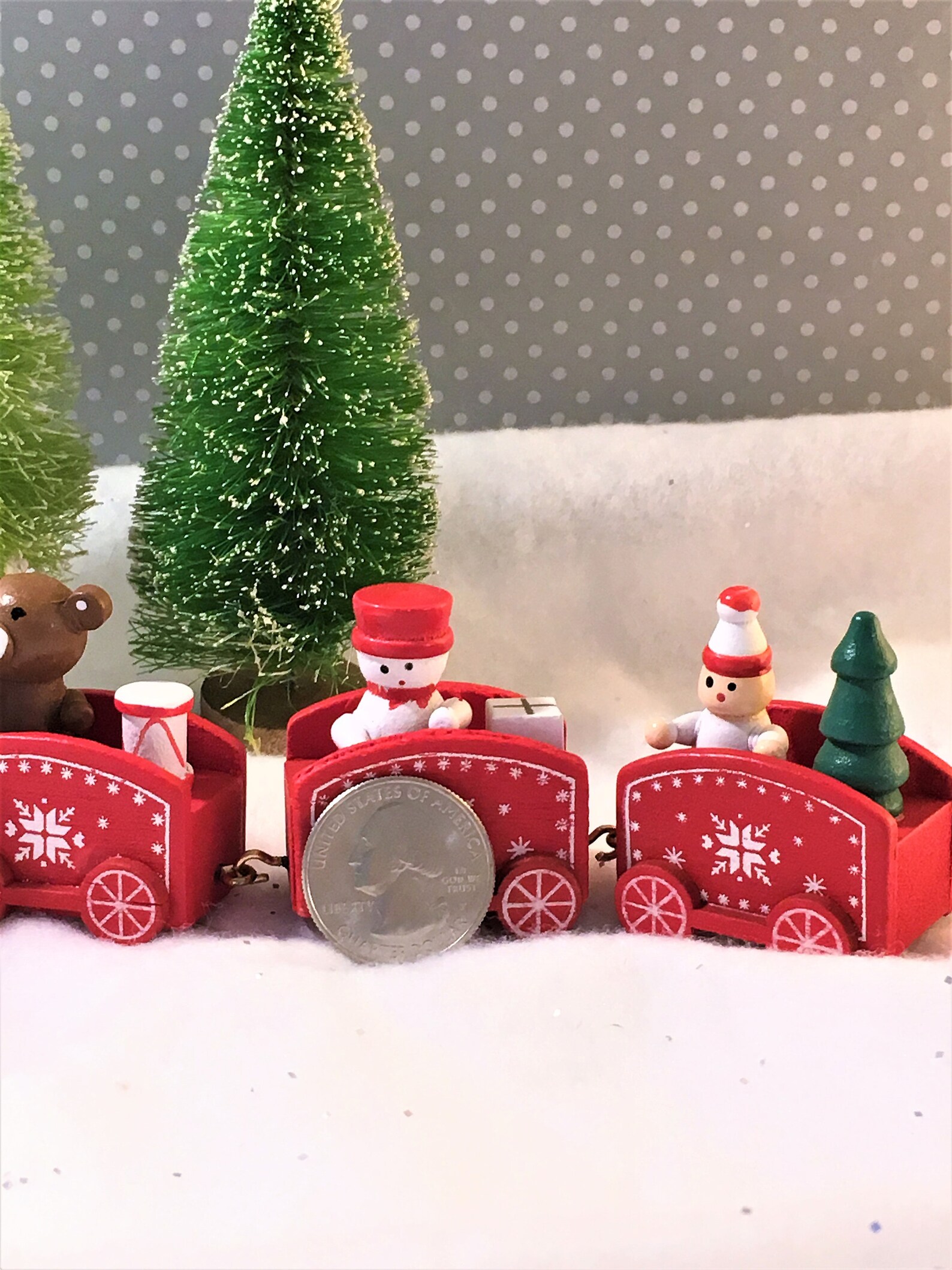 Choose Red or White or Green Miniature Wooden Train - Etsy