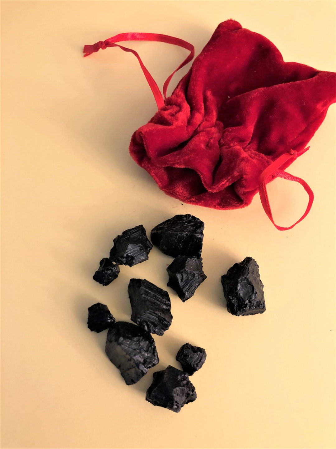 A Velvet Bag With Faux Coal Christmas Coal Naughty Adult - Etsy