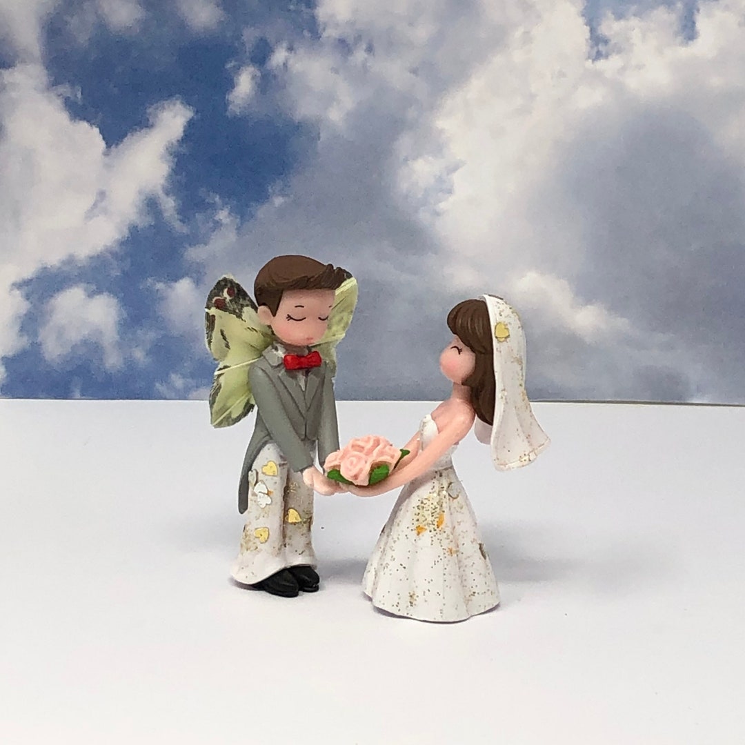 Miniature Bride and Groom Figurines, Fairy Garden Wedding, Mini Cake ...