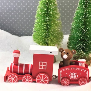 Choose Red or White or Green Miniature Wooden Train - Etsy