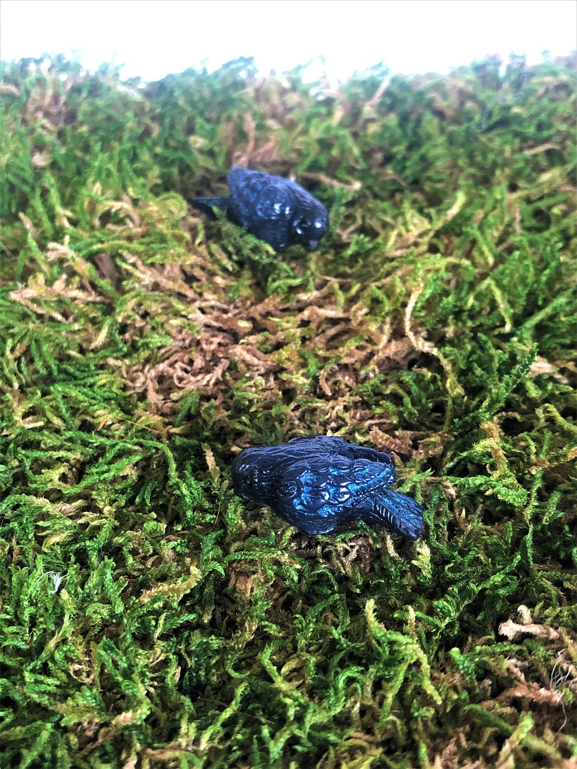 Hand Painted Miniature White or Black Bird Raven Miniature | Etsy