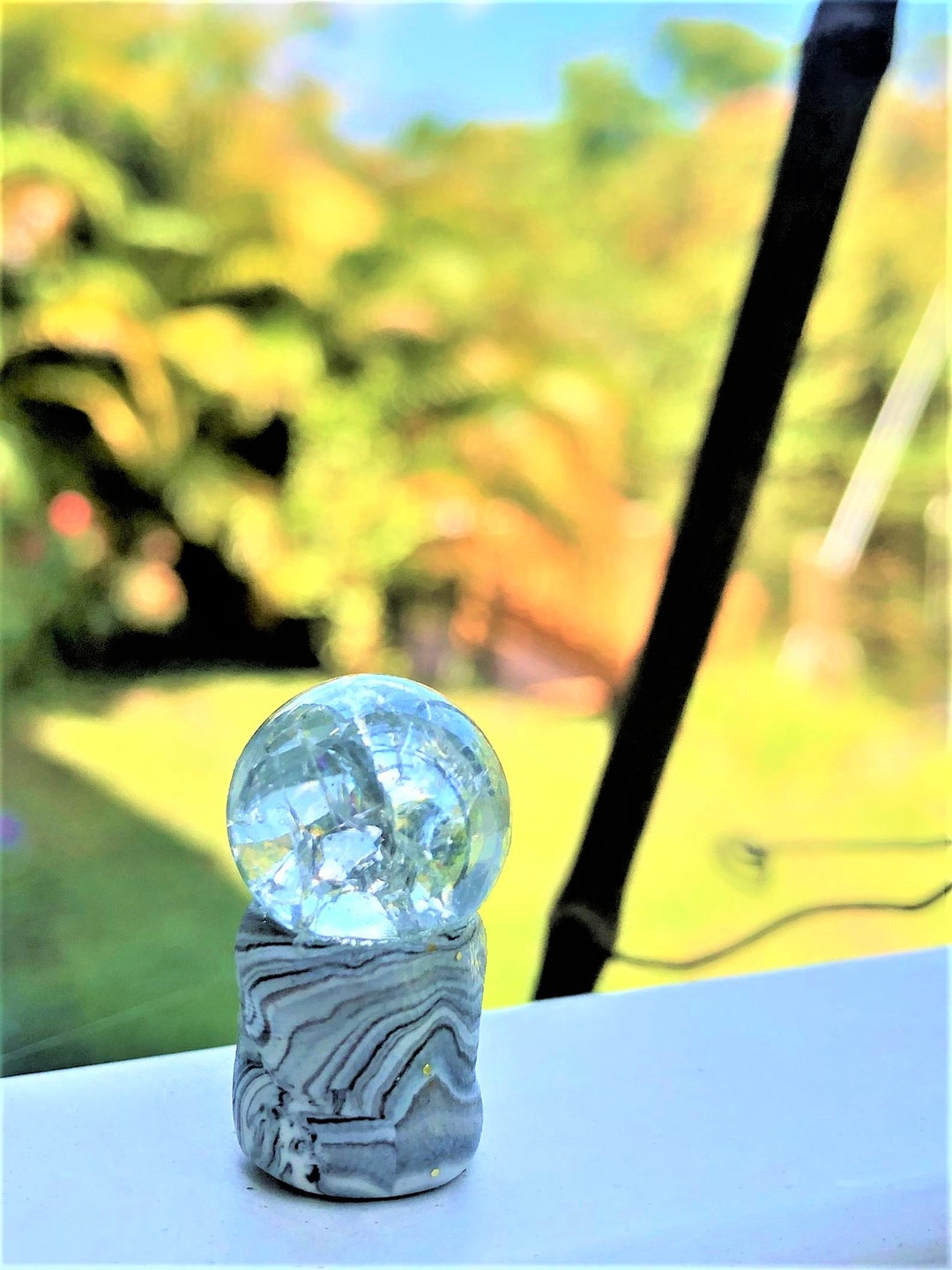 Small Handmade Gazing Ball, Fairy Garden Sphere, - Etsy