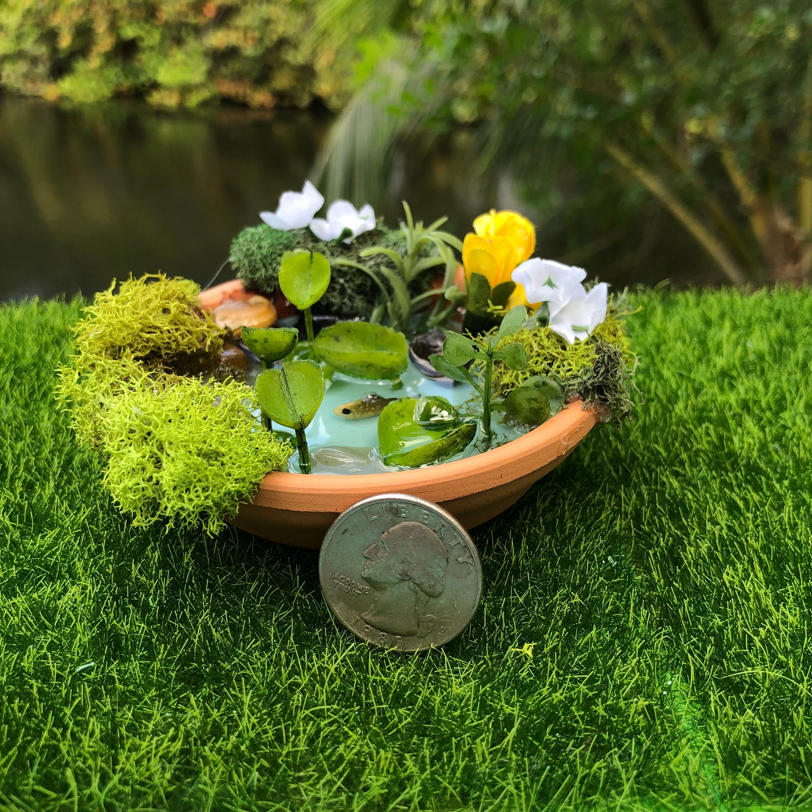 Handmade Miniature Fish Pond, Fairy Garden, Fairy Accessories - Etsy