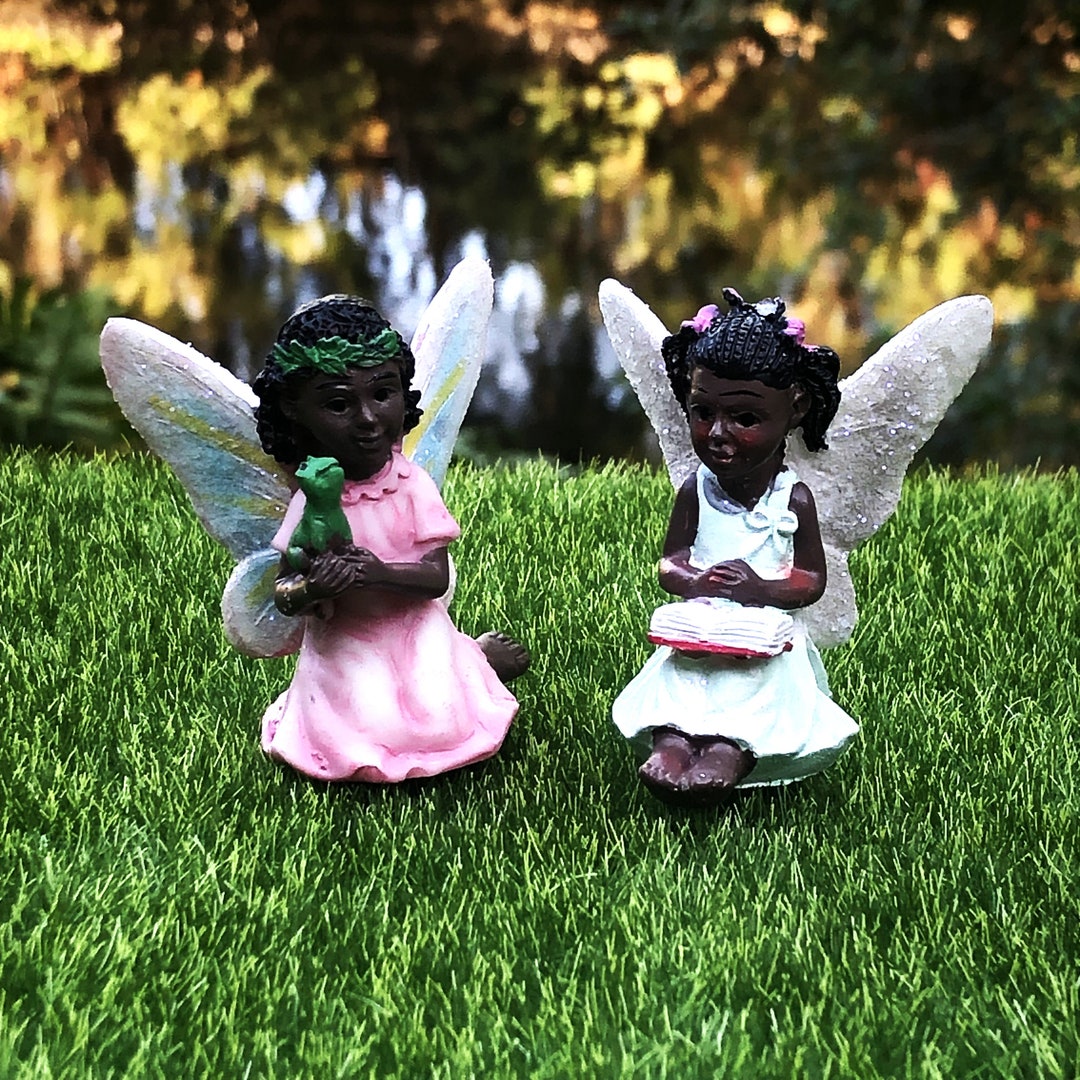 Choose One or Both African American Fairy Figurines, Fairy Garden ...