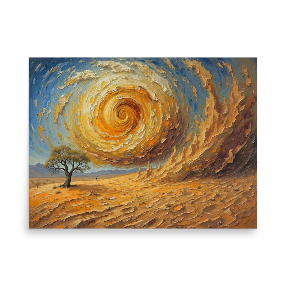 Whirlwind Sun - Museum-quality Poster, Abstract Sunburst Modern Wall ...