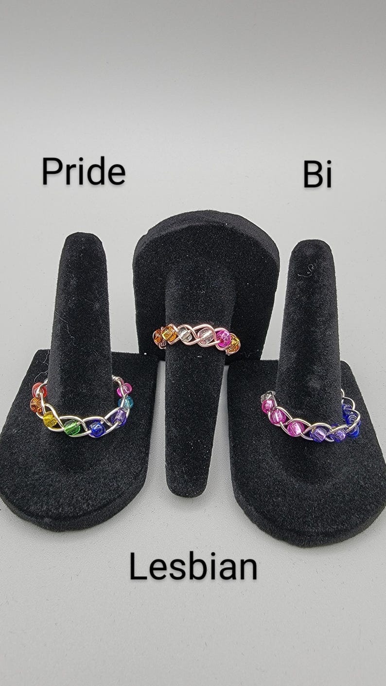 PRIDE Braided Rings - Etsy