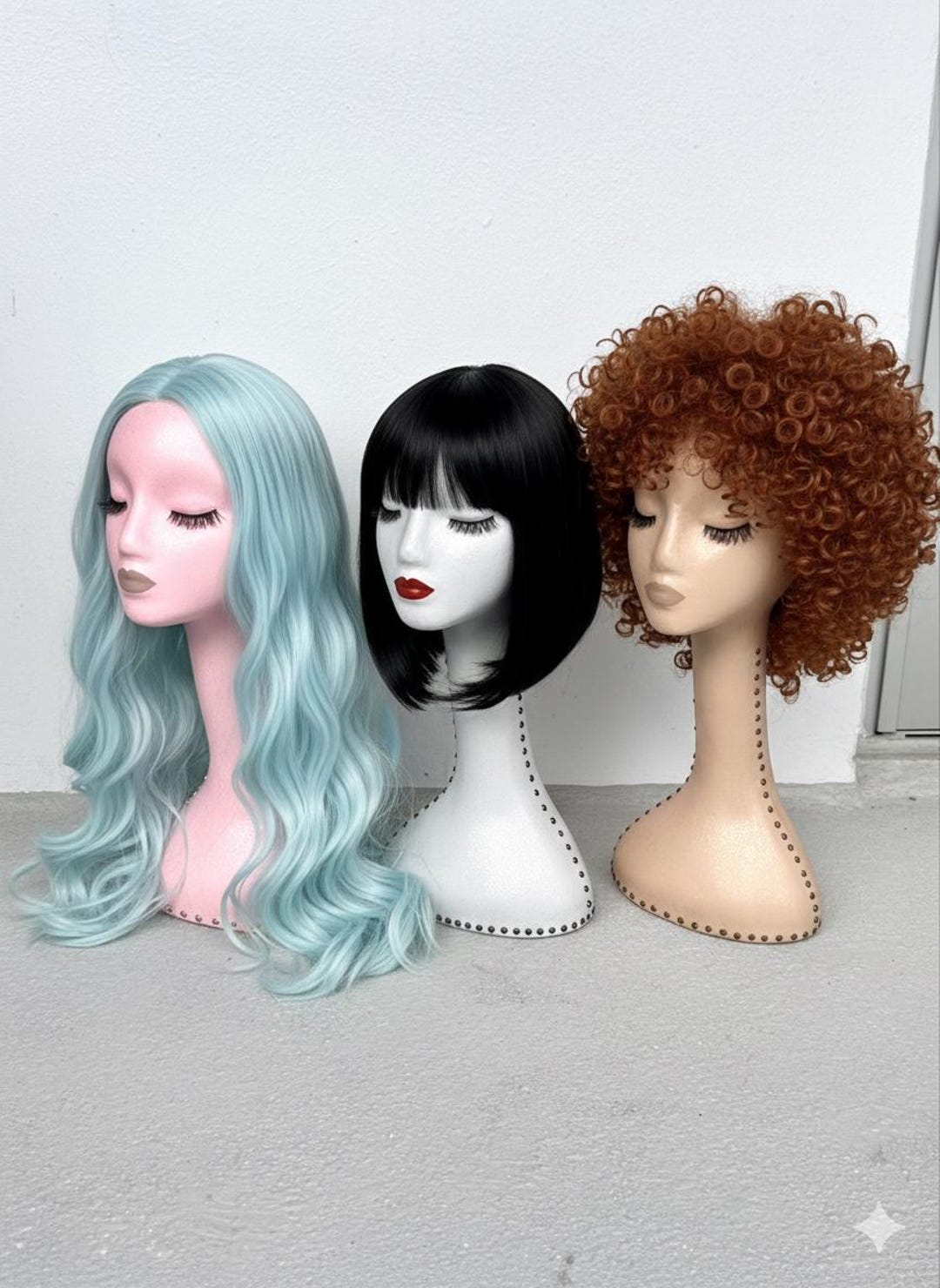 20" Decorative Mannequin Wig Head Stand | Long Neck Display | Glam Wig ...