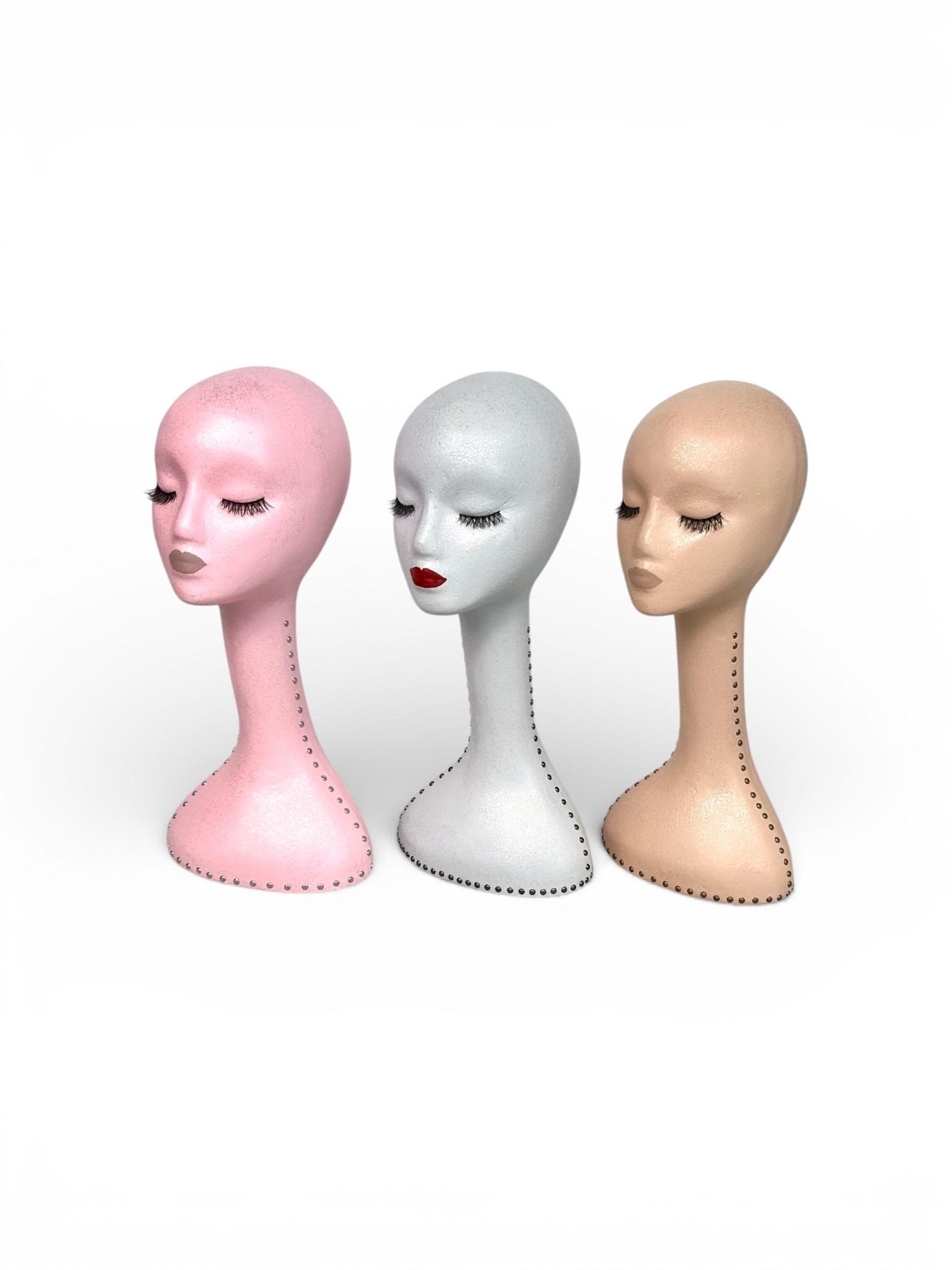 20" Decorative Mannequin Wig Head Stand | Long Neck Display | Glam Wig ...