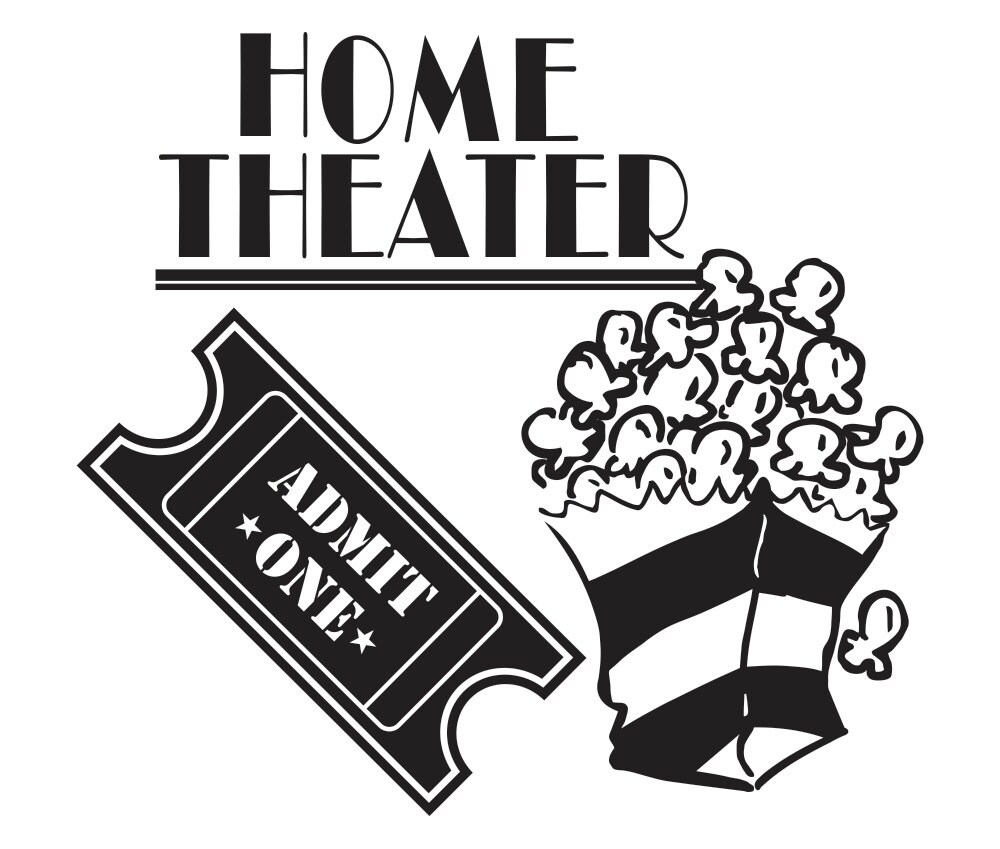 Home Theater Movie Ticket Popcorn...vinyl Wall Art Sticker - Etsy