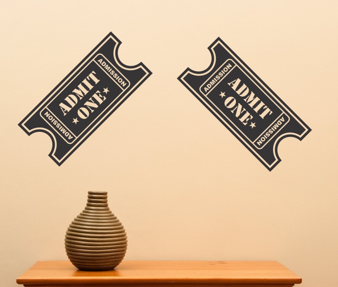 Movie Tickets Theater Theatre...decal Vinyl Wall Art Sticker | Etsy