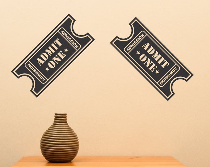 Movie Tickets Theater Theatre...decal Vinyl Wall Art Sticker Home Decor ...