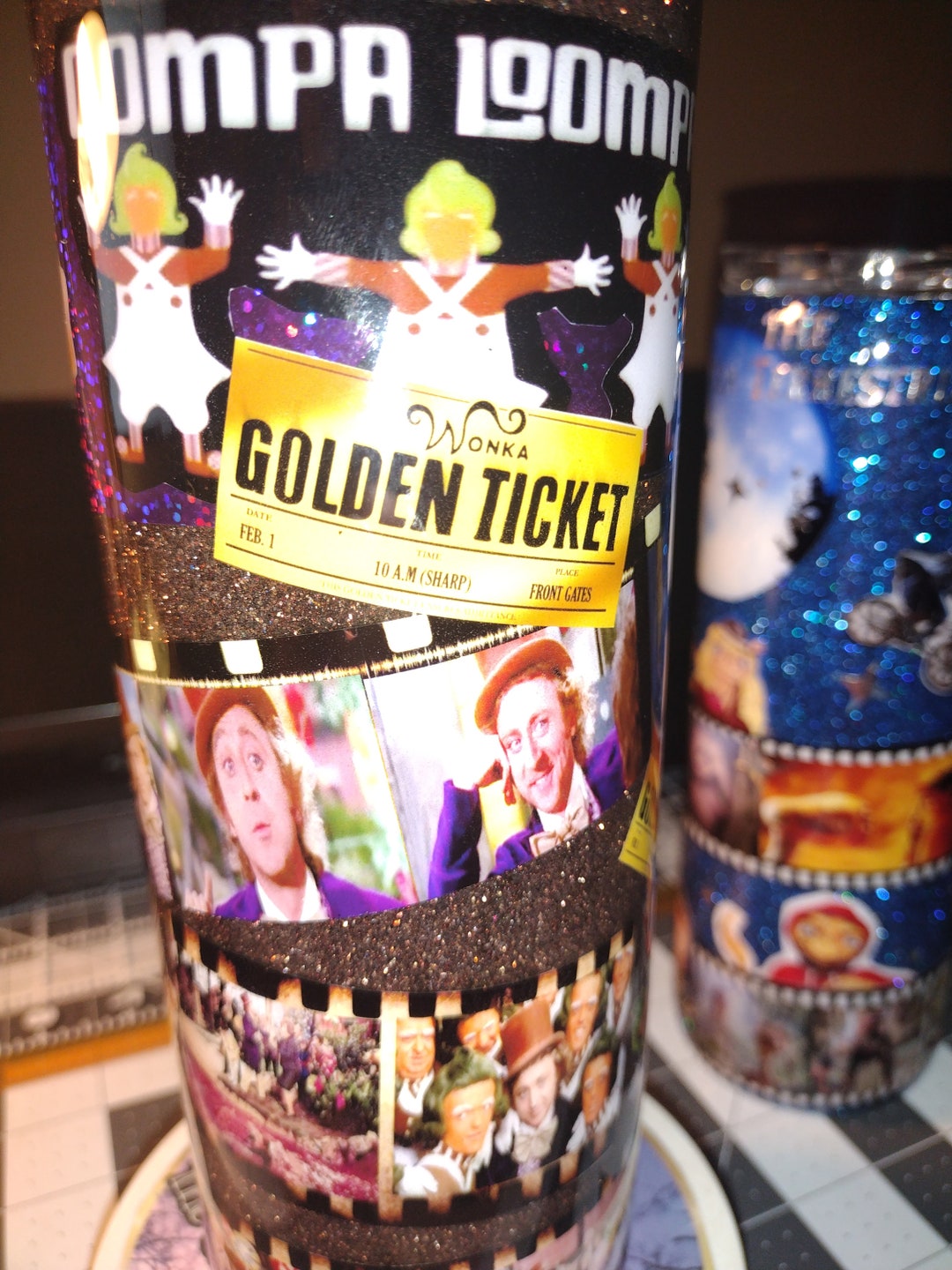 Willie Wonka Inspired Tumbler Oompa Loompa Epoxy Glitter Tumbler ...