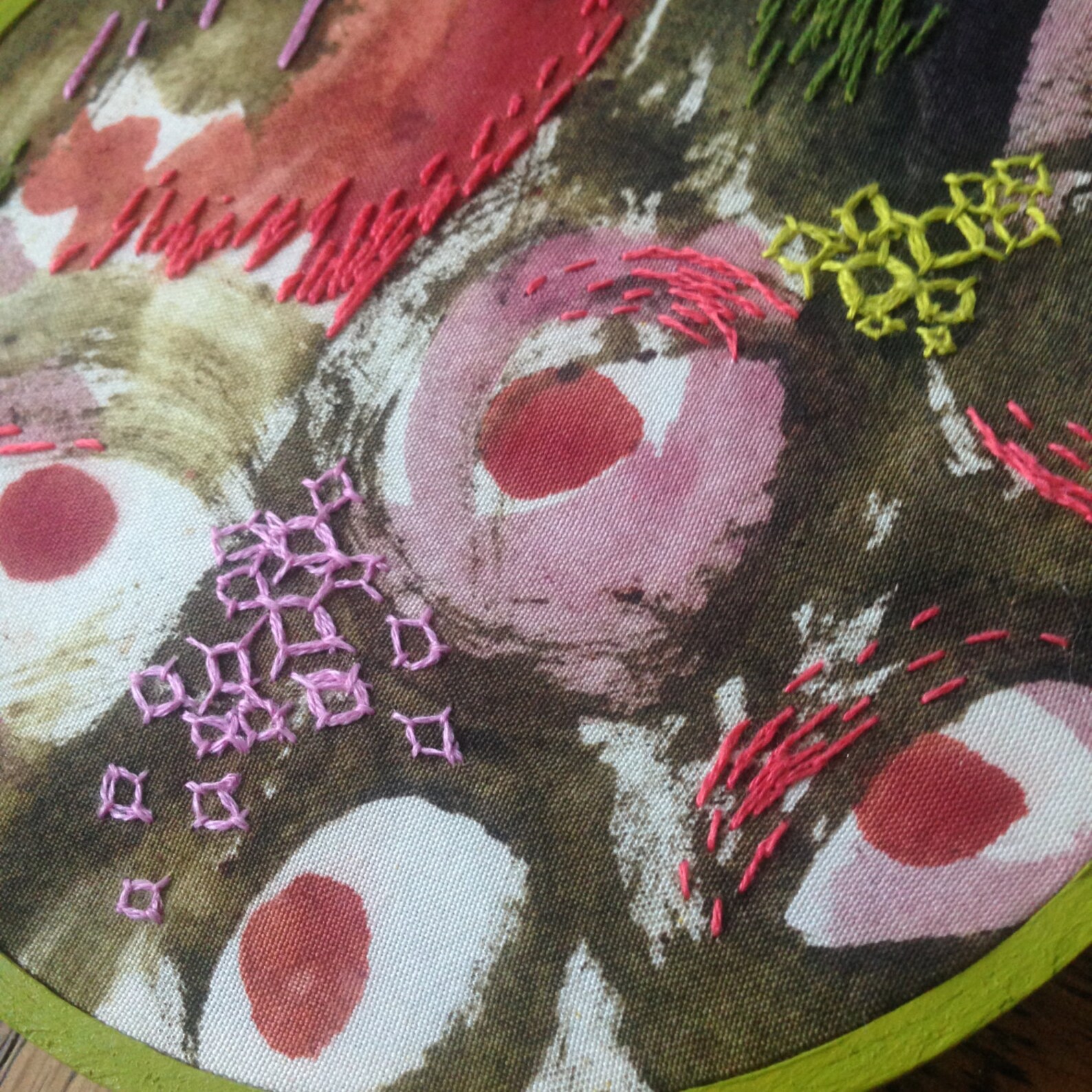 Unique Abstract Painting Modern Embroidery Hoop Art Handmade - Etsy