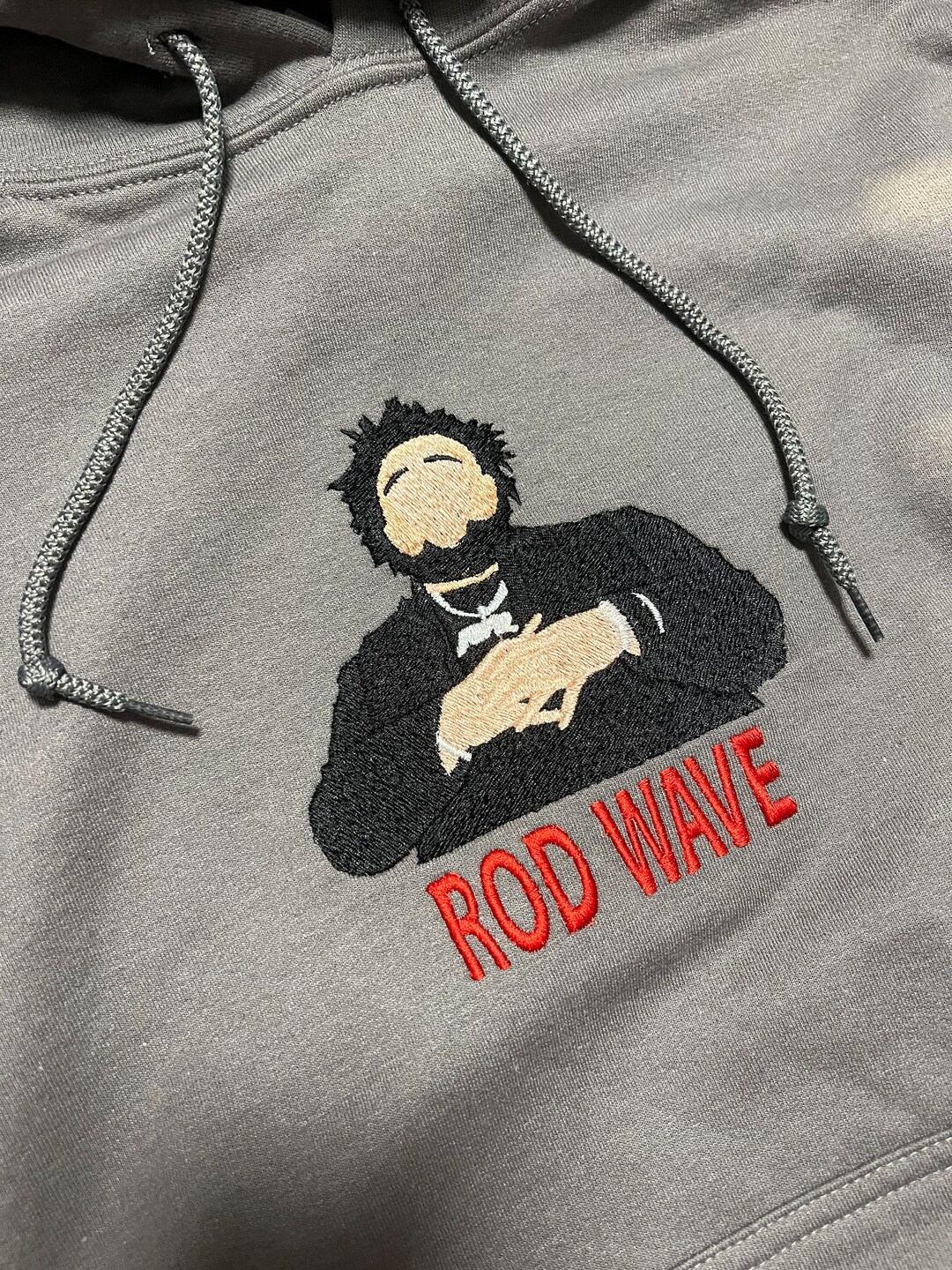 Rod Wave Embroidered Hoodie - Etsy