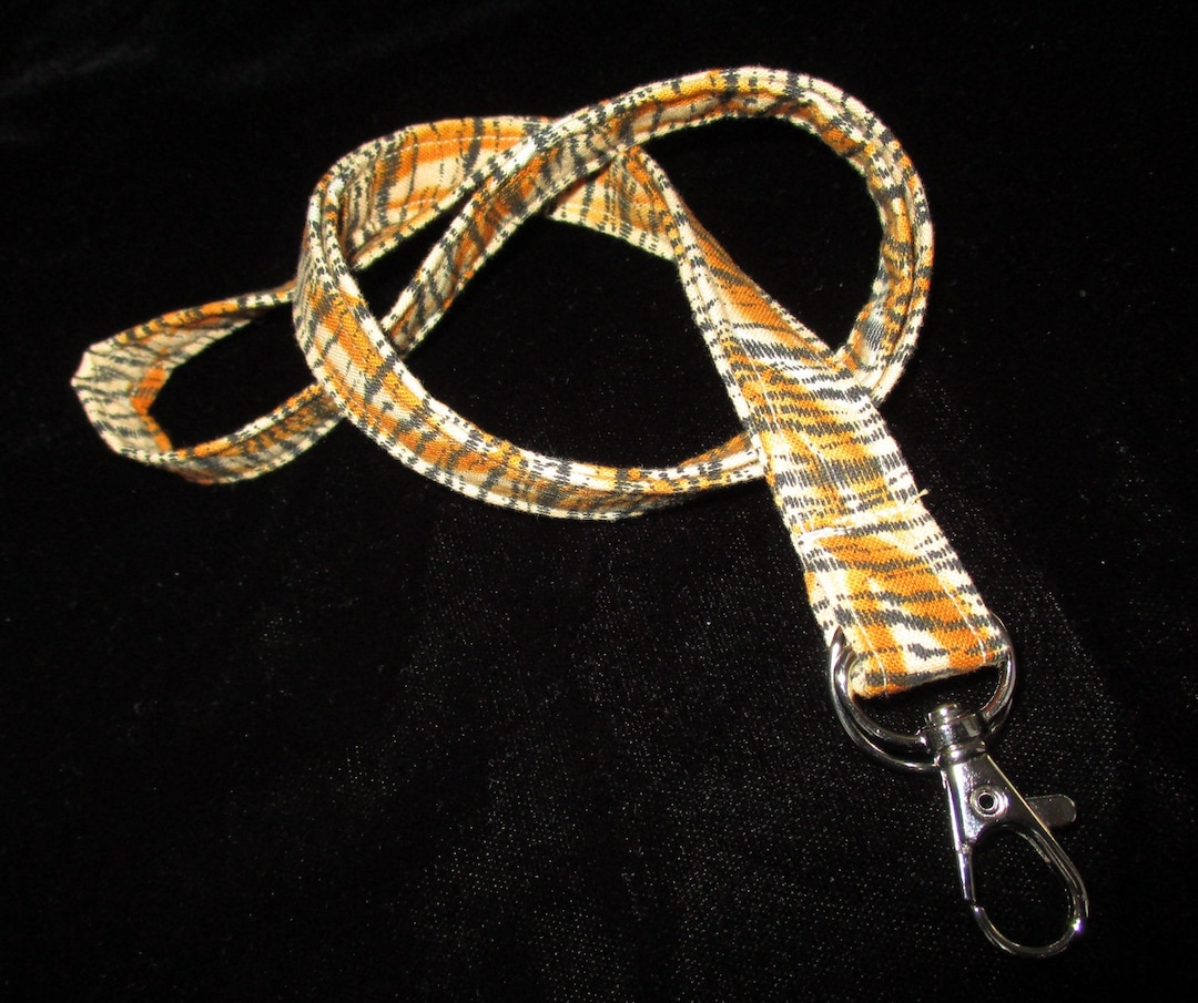 Mini Tiger Cotton Print Lanyard for Keys, Whistle, or ID Badge - Etsy
