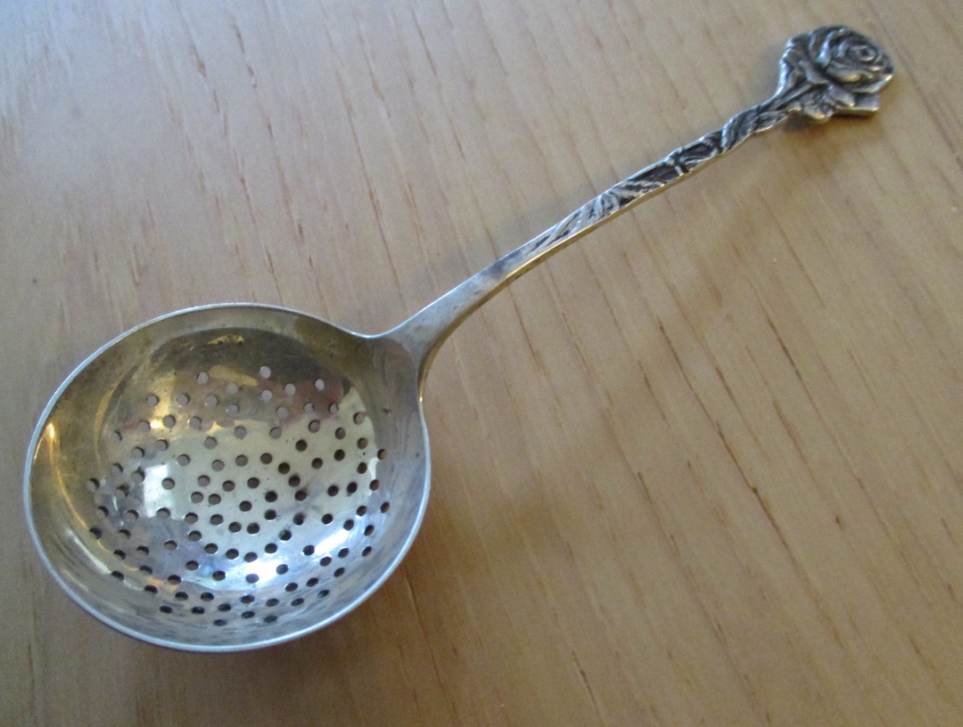 Swedish 830S Coin Silver Slotted Ladle or Sugar Sifter, Rose Handle - Etsy