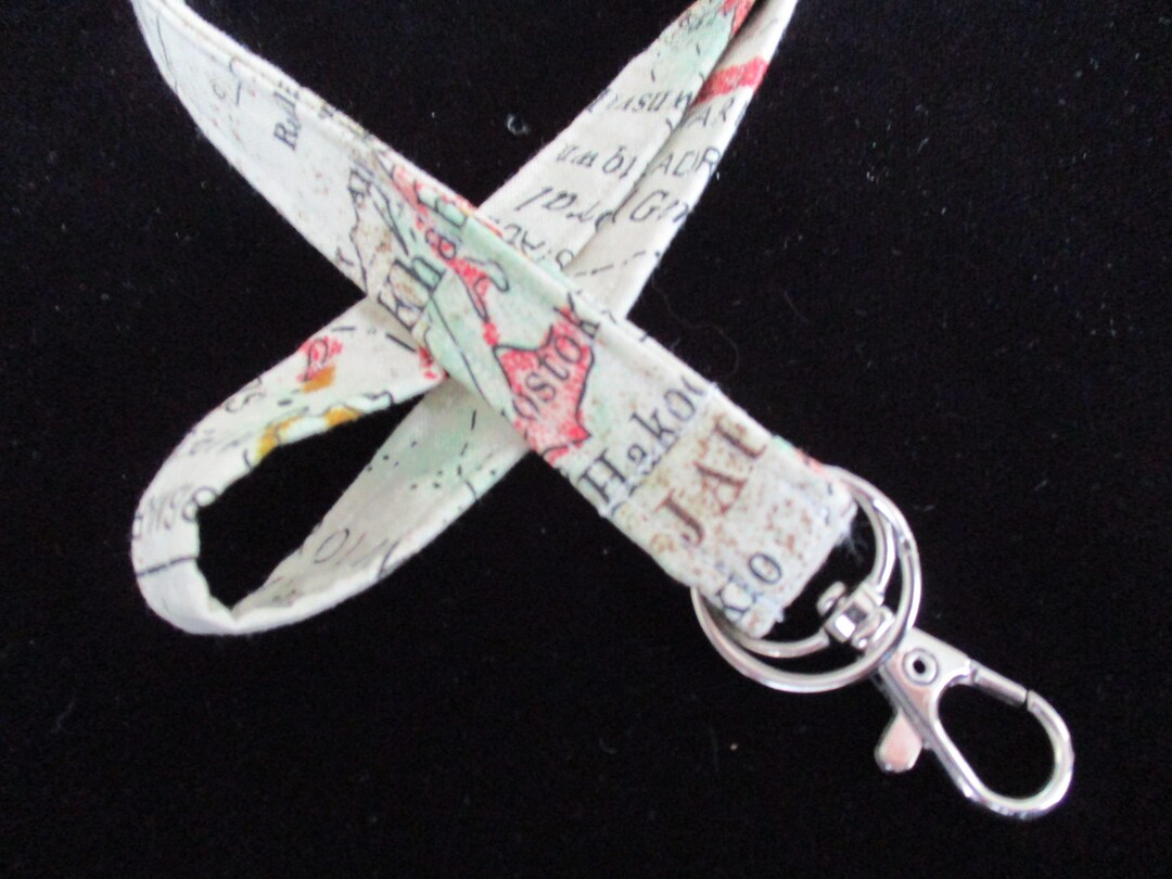 Expeditions Maps Print Lanyard for Keys, Whistle, or ID Badge - Etsy
