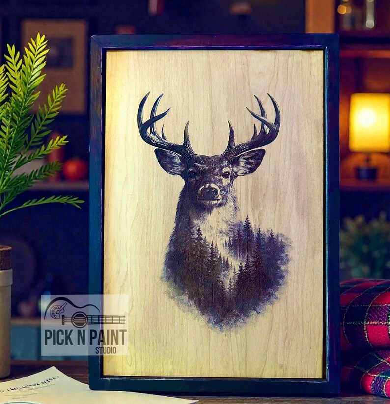 Buck Deer Sign, Laser Engraved Deer Wood Sign , Hunters Sign, Hunter ...