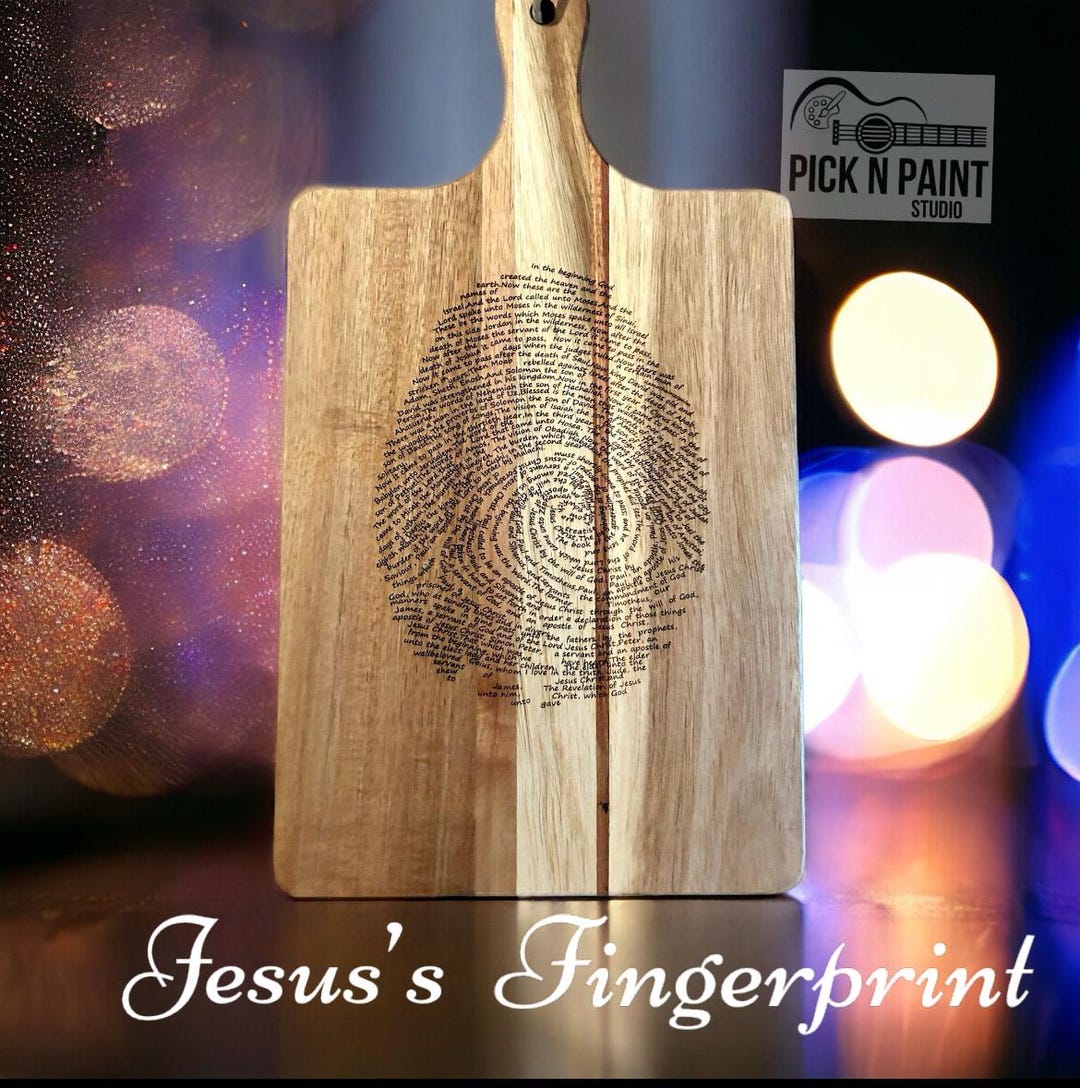 Jesus’s Fingerprint Cutting Board, Laser Engraved Gods Fingerprint ...
