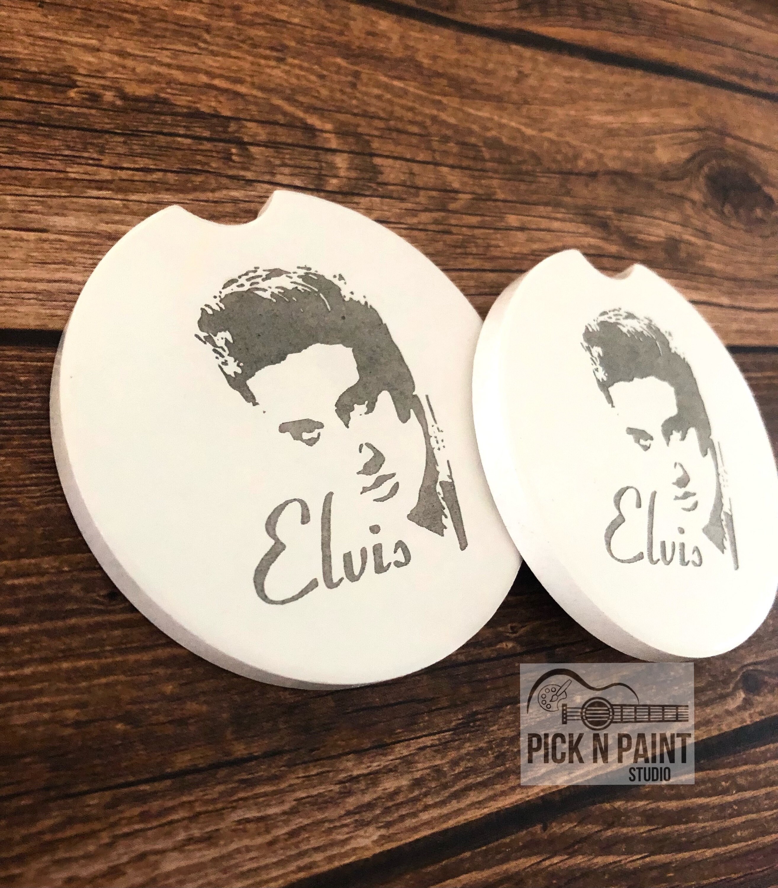 Elvis Car Coasters Set of Two Car Coasters Elvis Gifts - Etsy