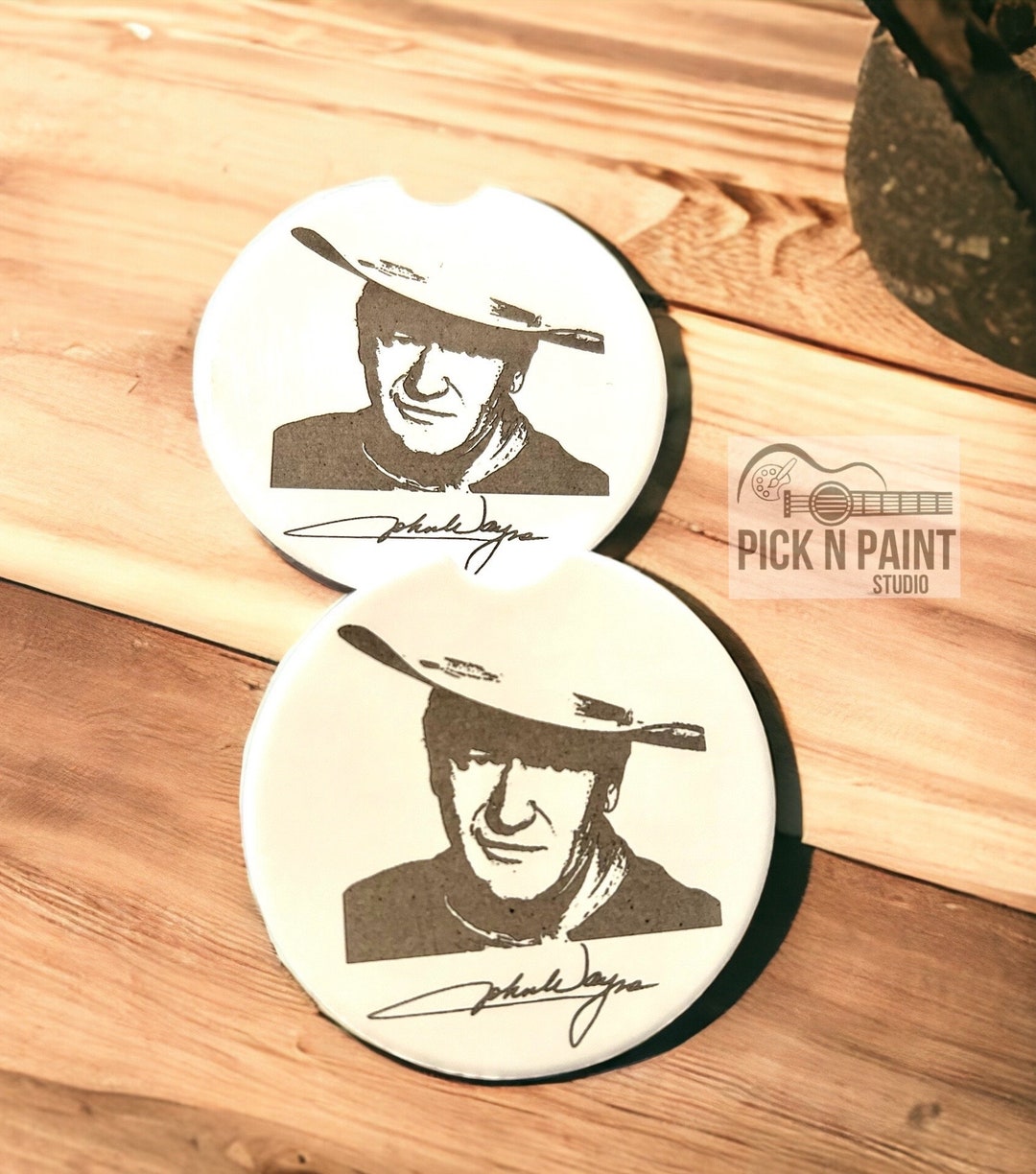 John Wayne Ceramic Car Coaster, John Wayne Gift, the Duke Gift, Ceramic ...