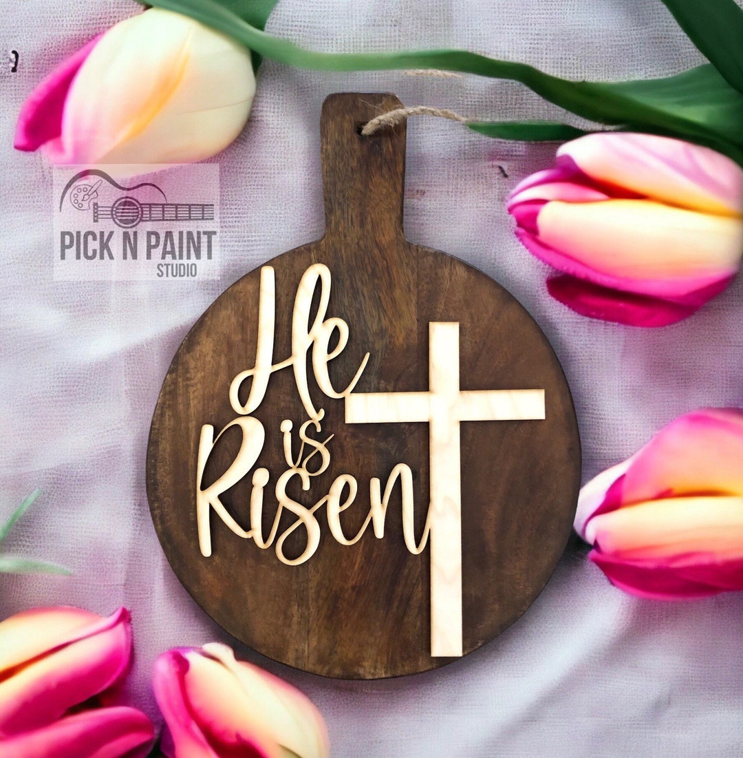He is Risen Wall Decor, Easter Cutting Board, Religious Cutting Board ...