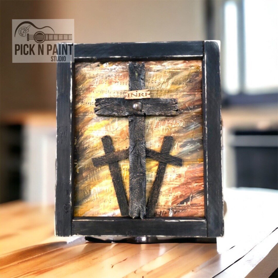 Three Crosses Art, 3D Crosses, Jesus Cross, 3 Crosses, Crucifixion Art ...