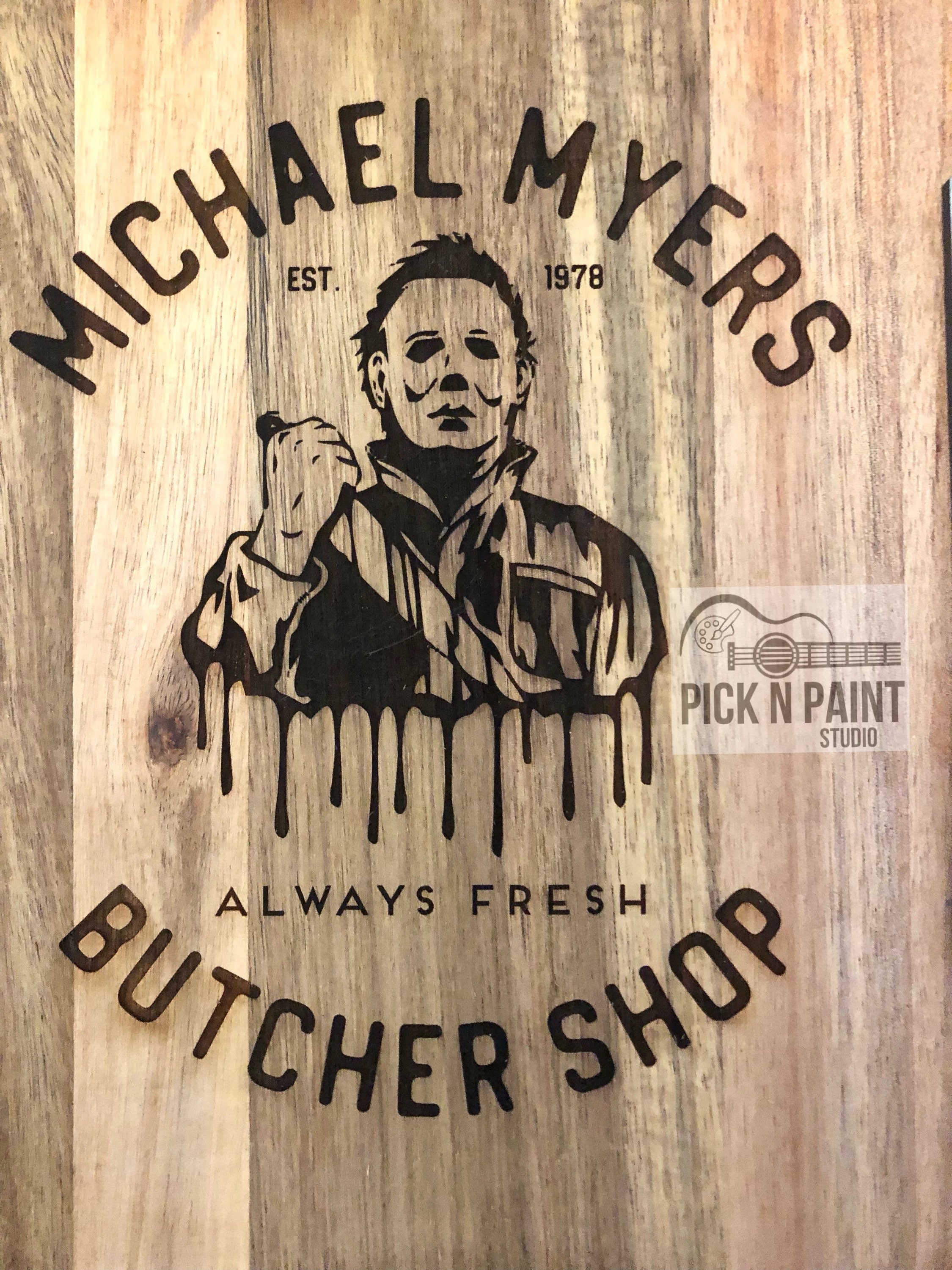 Michael Myers Engraved Wood Cutting Board- Laser Engraved Michael Myers ...