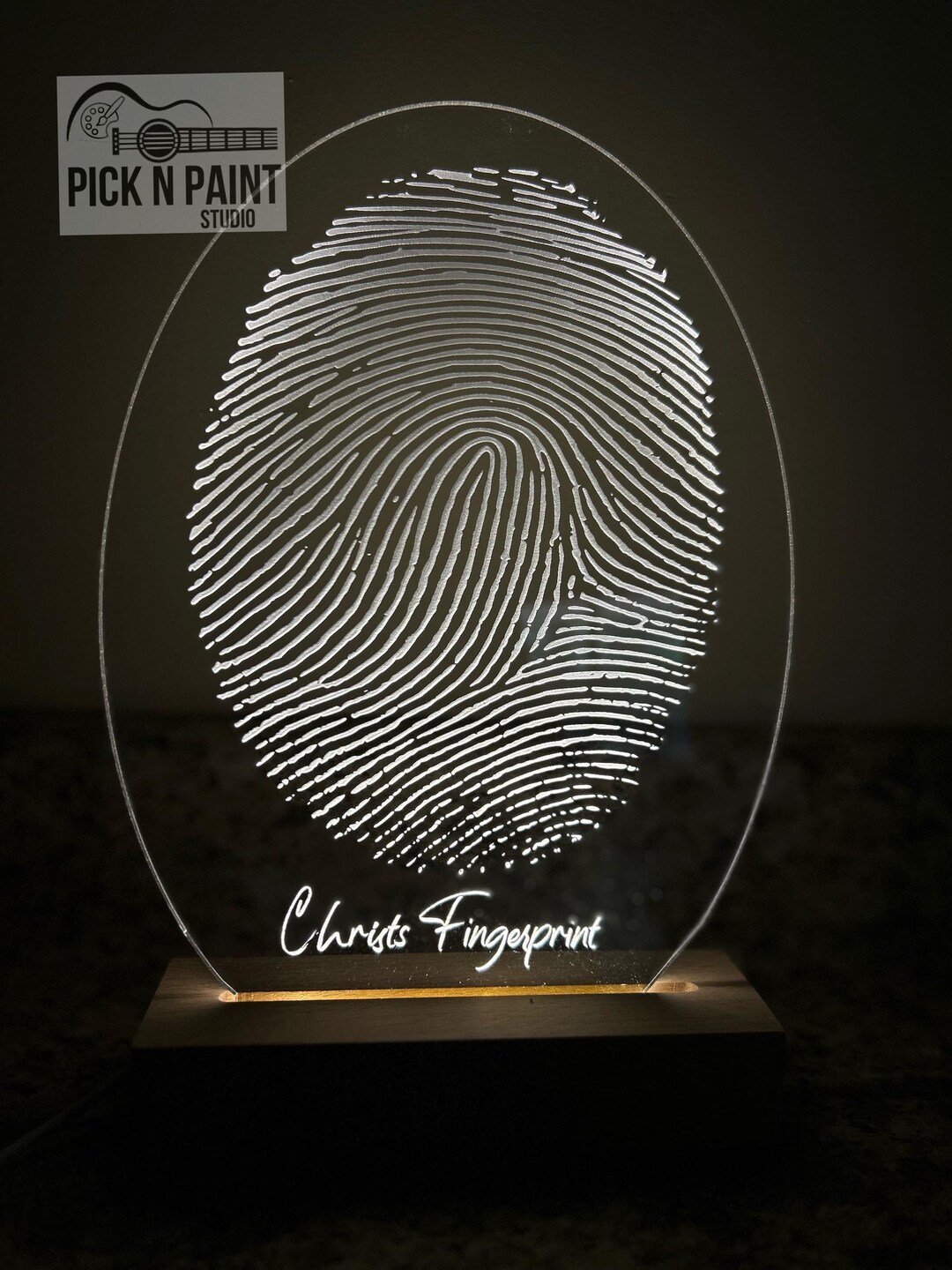 Christs Fingerprint LED Light , Laser Engraved Christs Fingerprint ...