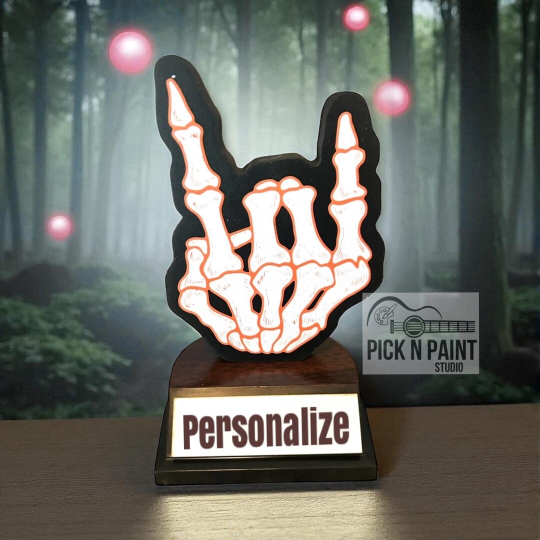Personalized Rockin’ Bones Trophy – Halloween Skeleton Hand Award - Etsy