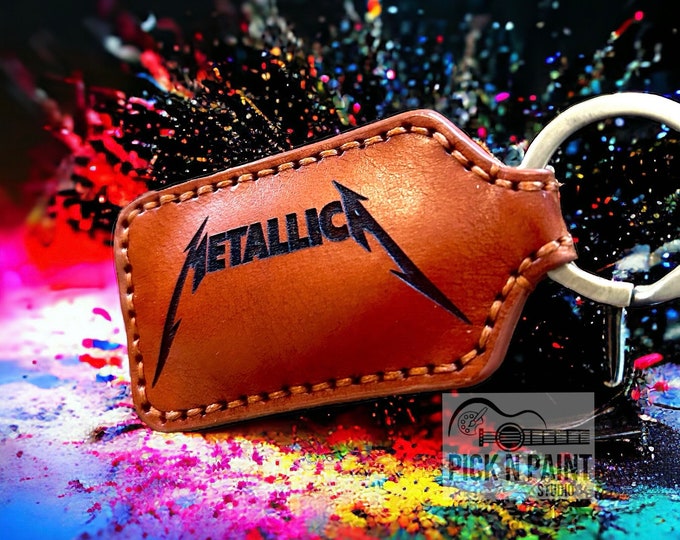 Metallica Leather Keychain, Leather Metallica Keychain, Metallica Gift ...