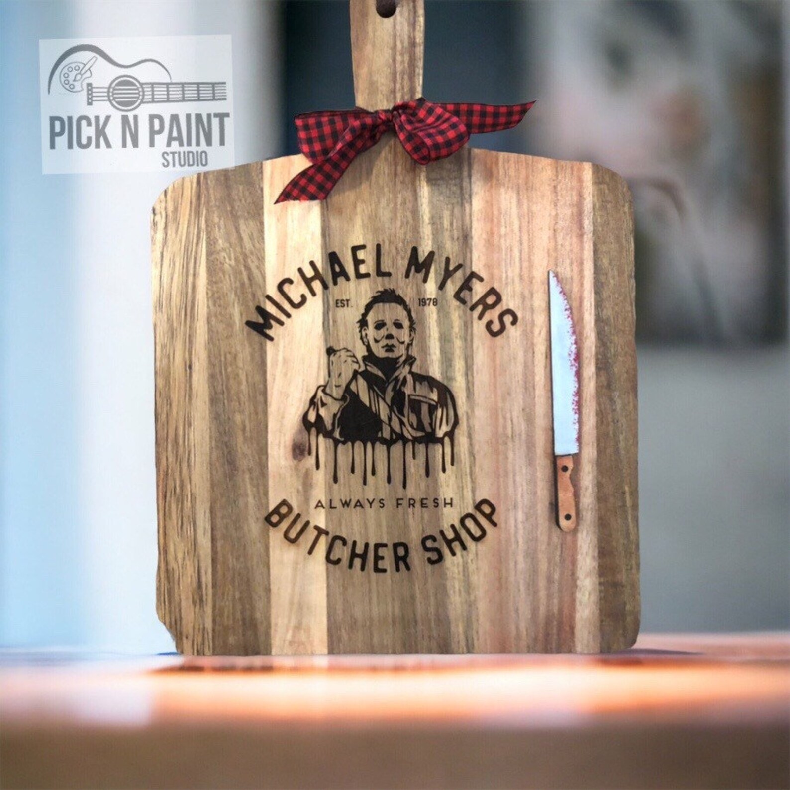 Michael Myers Engraved Wood Cutting Board- Laser Engraved Michael Myers ...