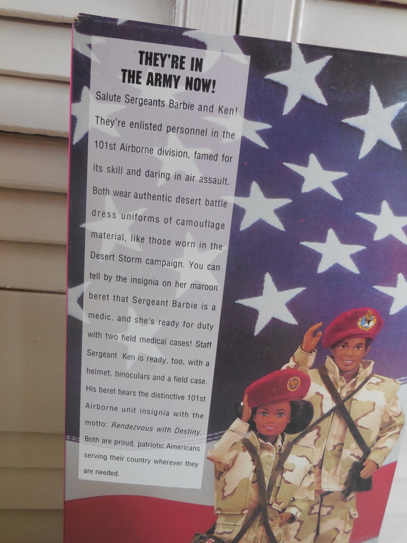 Stars 'n Stripes Special Edition Army Barbie Doll 1992 Mattel African ...