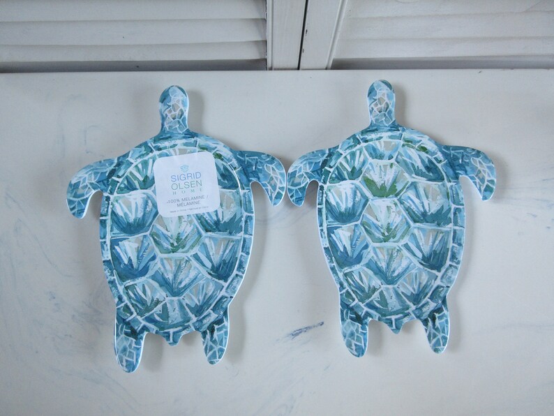 Sigrid Olsen Melamine Sea Turtle Appetizer Plates Set of 2 - Etsy