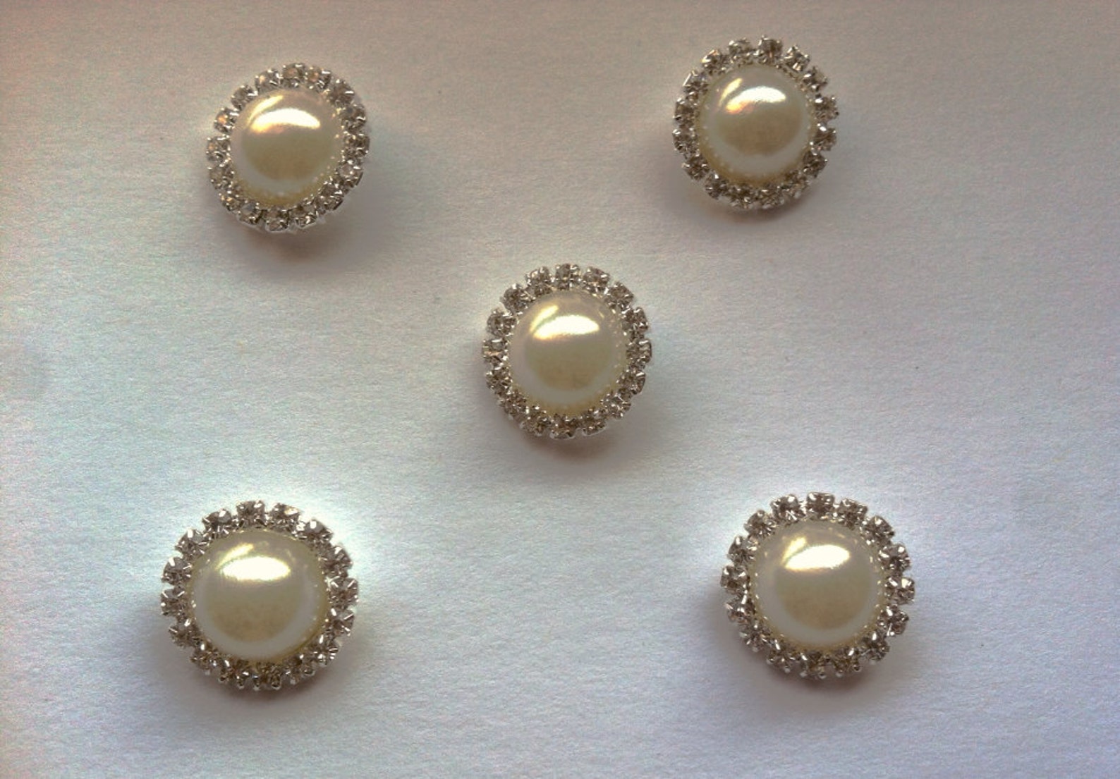 5 Pieces Pearl Buttons, Rhinestone Button, Bridal Button Brooch Cake ...